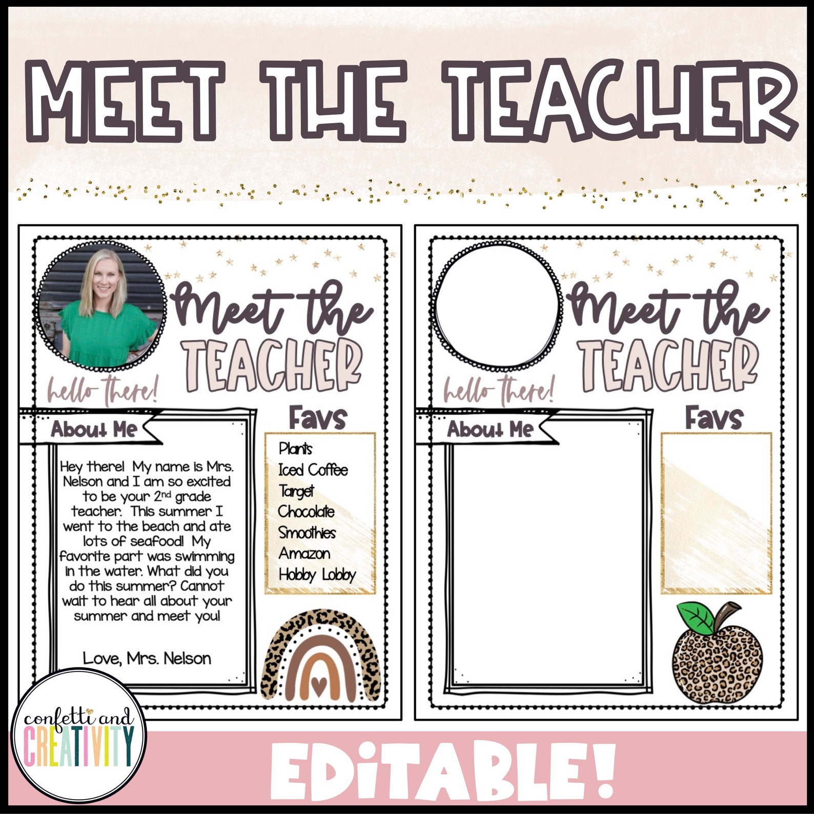 Editable Meet the Teacher Template Boho Neutral Classroom - Etsy