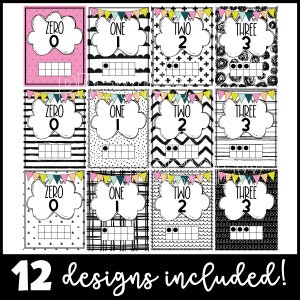 Classroom Number Posters With Ten Frames 0-20 | Bold Brights Classroom ...