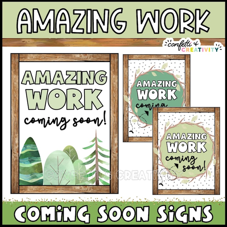 Amazing Work Coming Soon Poster | Classroom Bulletin Board Decor ...