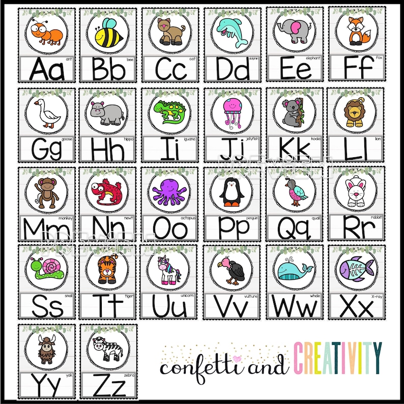 Plant Classroom Alphabet Posters Alphabet Display Animal - Etsy