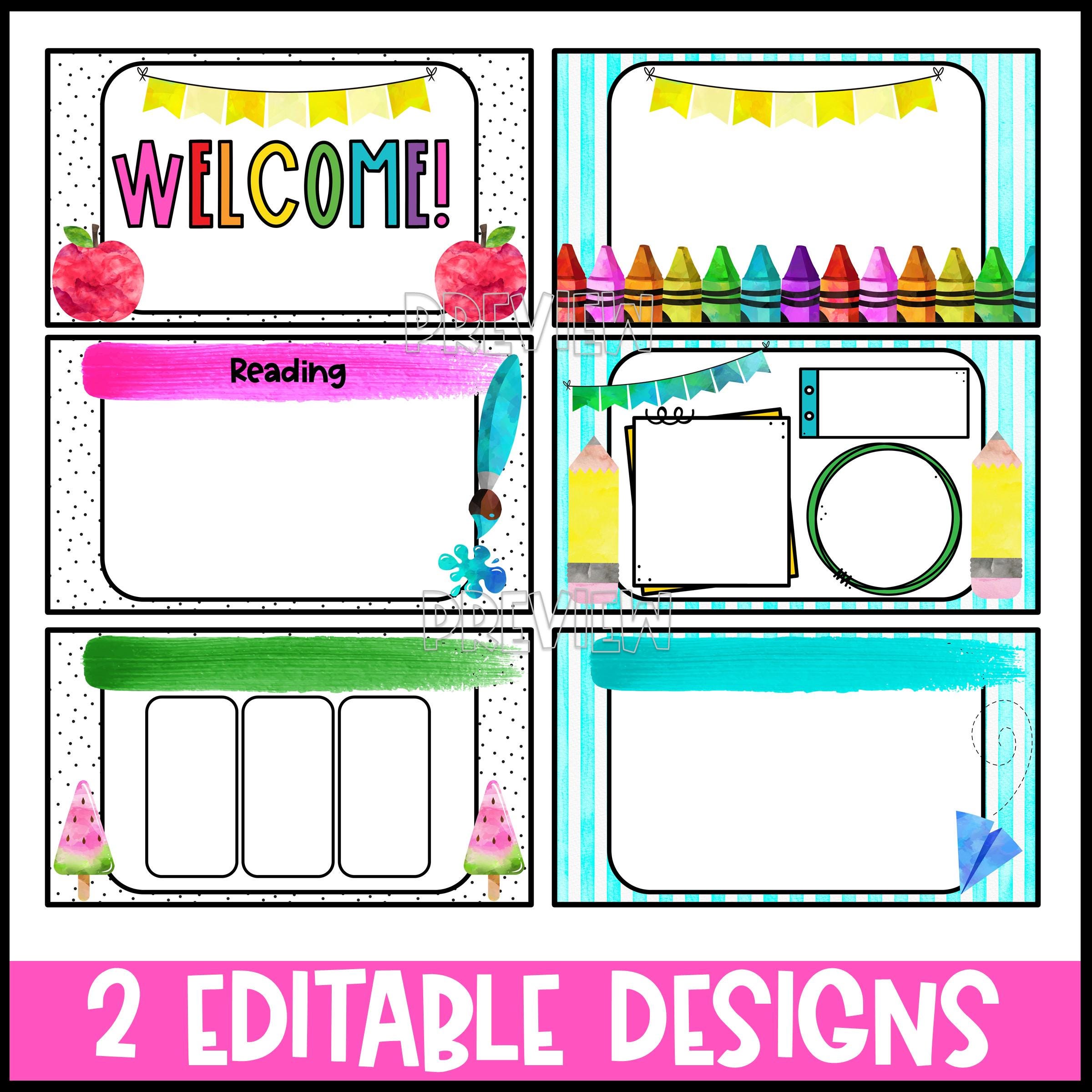 Watercolor Classroom Google Slides Template: Editable Teacher Decor ...
