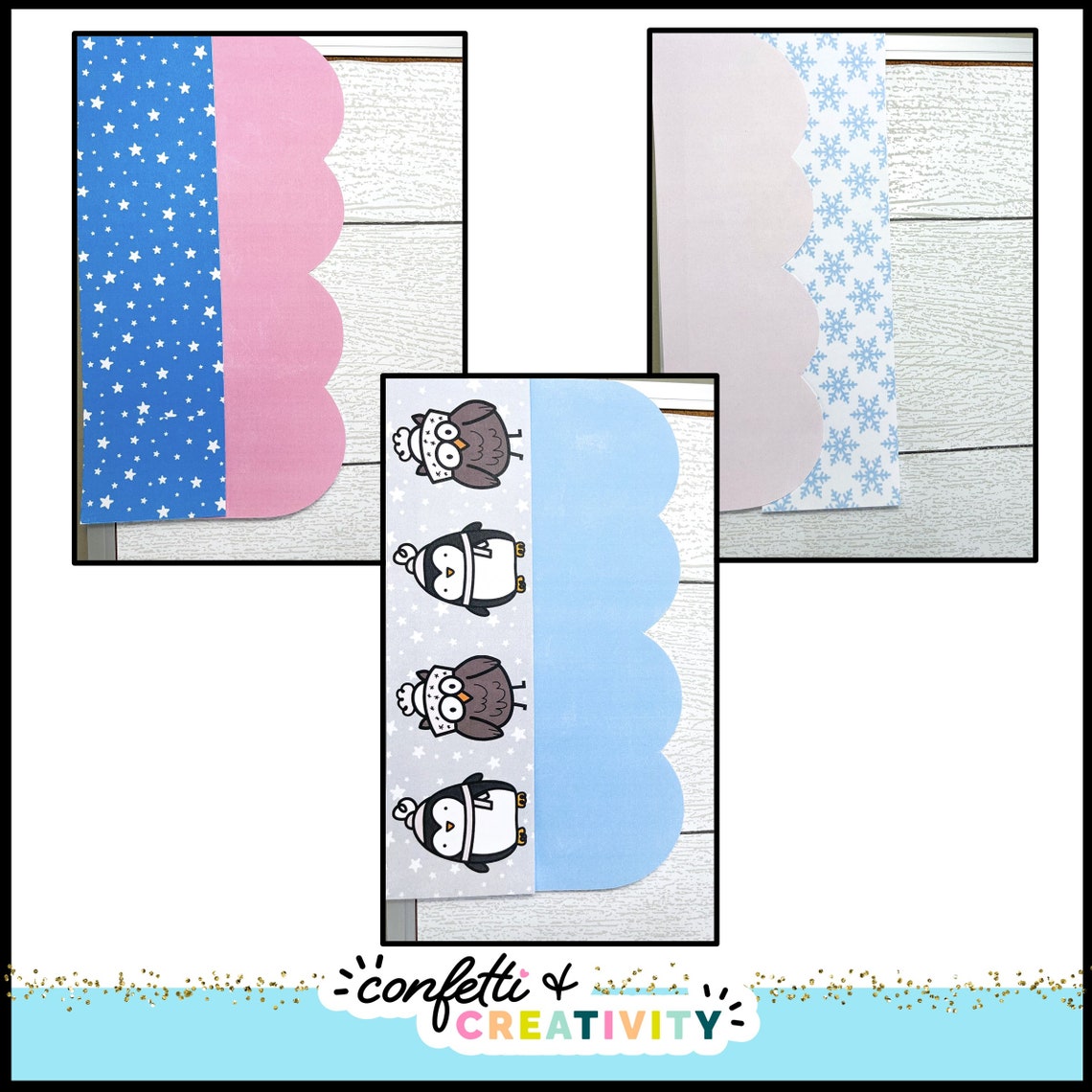 Printable Winter Bulletin Board Borders Winter Bulletin - Etsy