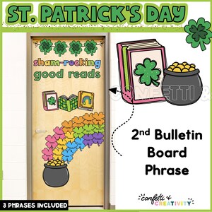 St. Patrick's Day Classroom Door Decor Kit: Reading Theme (digital ...