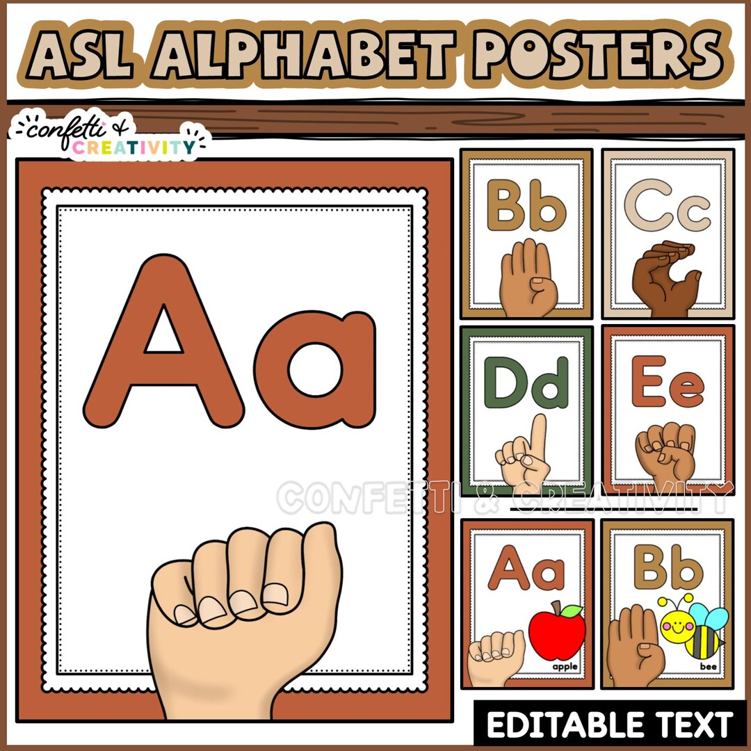 Camping ASL Alphabet Posters: Sign Language Classroom Decor (digital ...