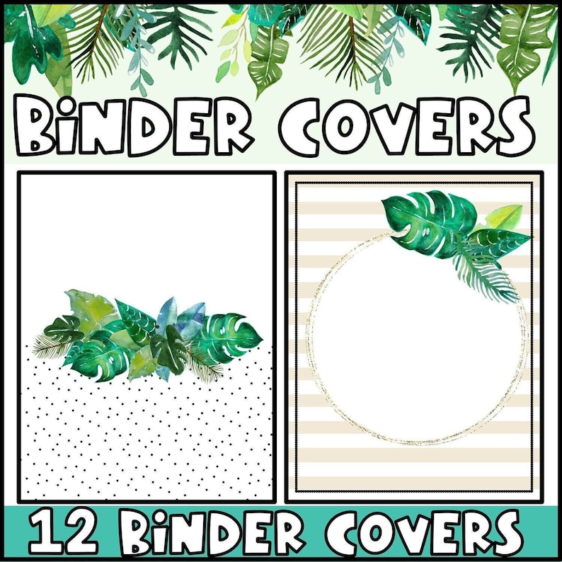 Teacher Binder Covers and Spines Tropical Binder Covers - Etsy