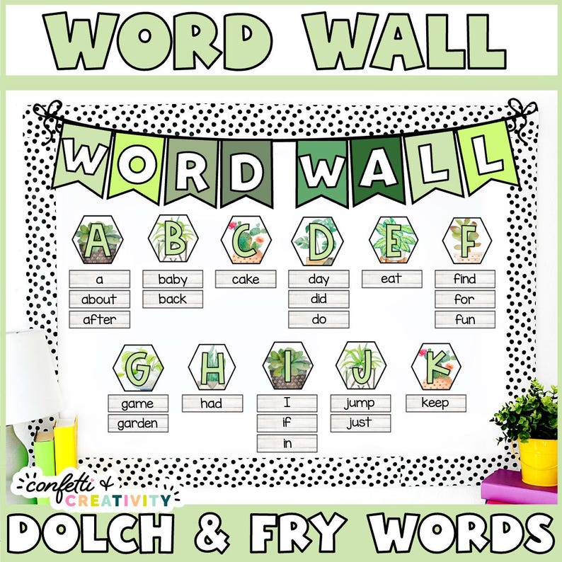 Plant Classroom Word Wall: Calm Theme, Editable Vocabulary Posters ...