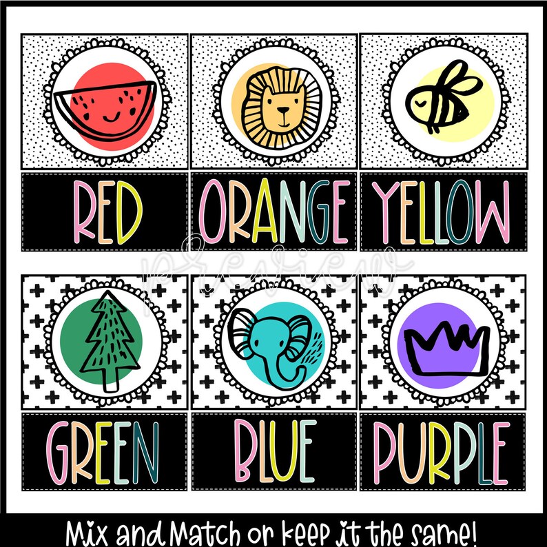 Bold Brights Color Posters for the Classroom Primary - Etsy