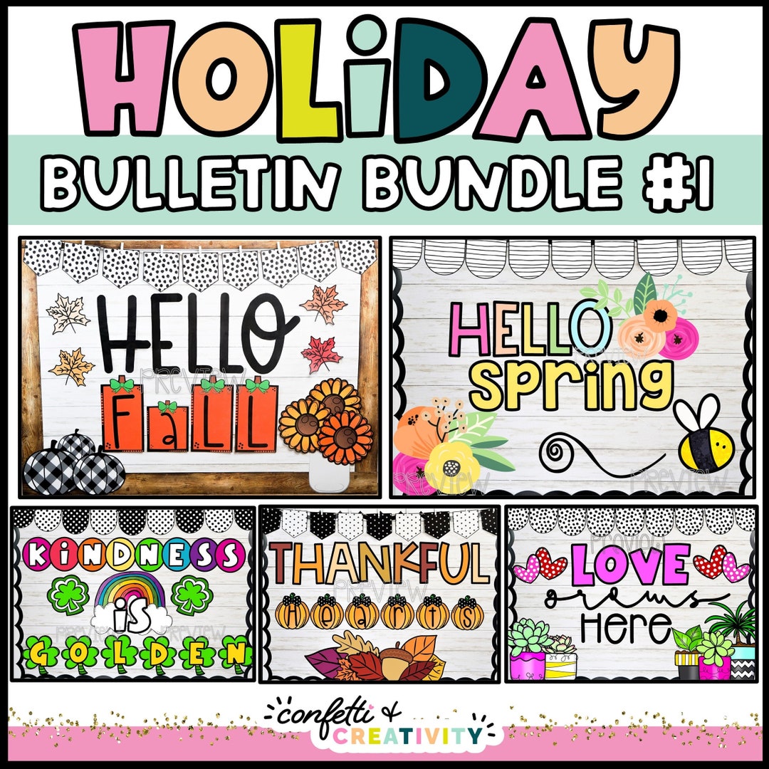 HOLIDAY Classroom Bulletin Board Bundle | Bulletin Board Kit ...