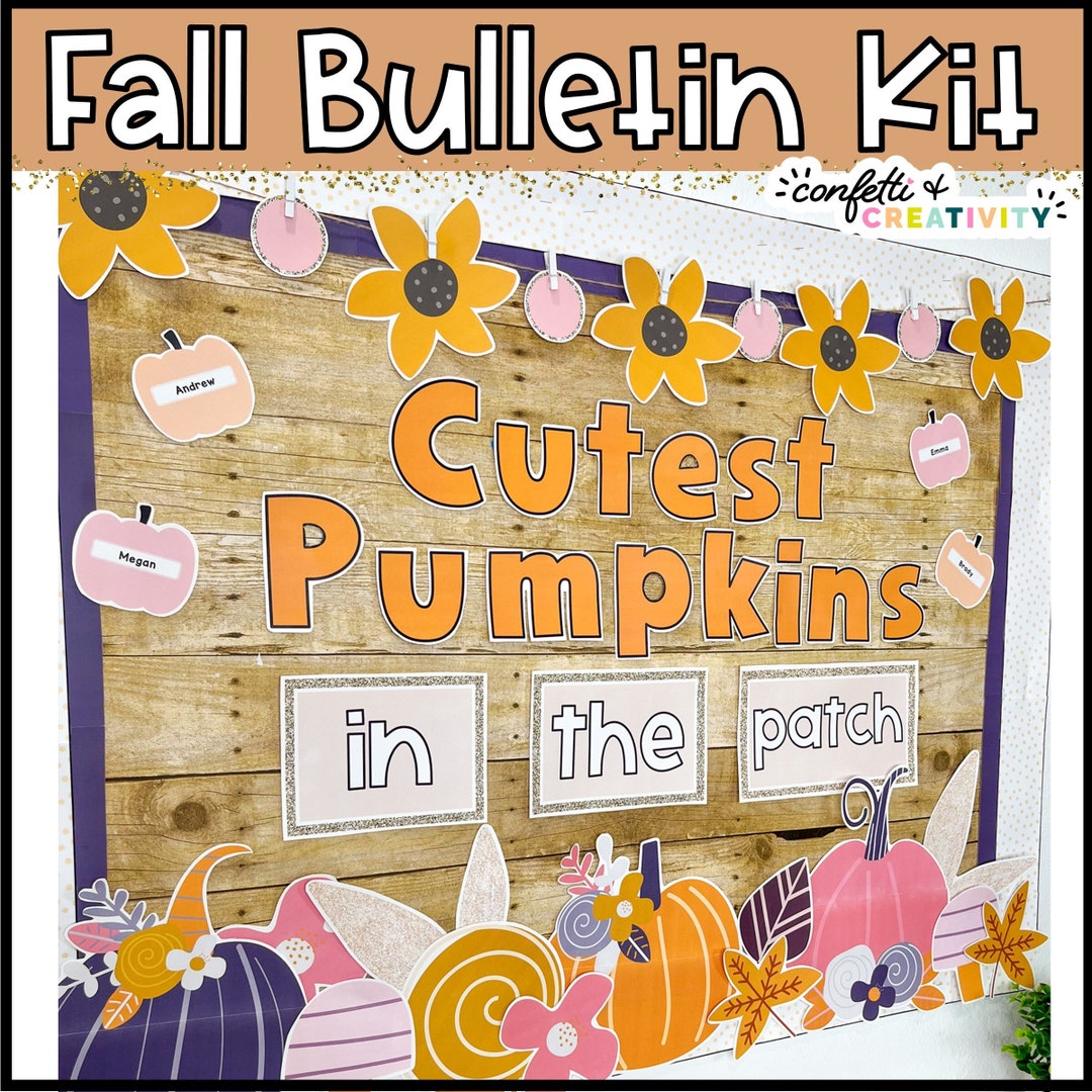 Fall Pumpkin Classroom Bulletin Board Kit: September Decor (digital ...