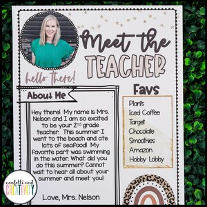 Editable Meet the Teacher Template | Boho Neutral Classroom Decor ...