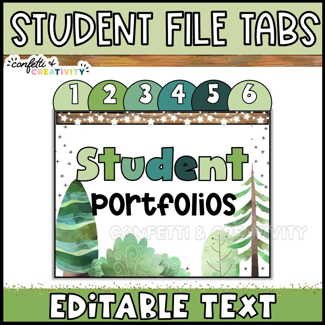 Nature Theme Student File Tabs: Editable Classroom Organization ...
