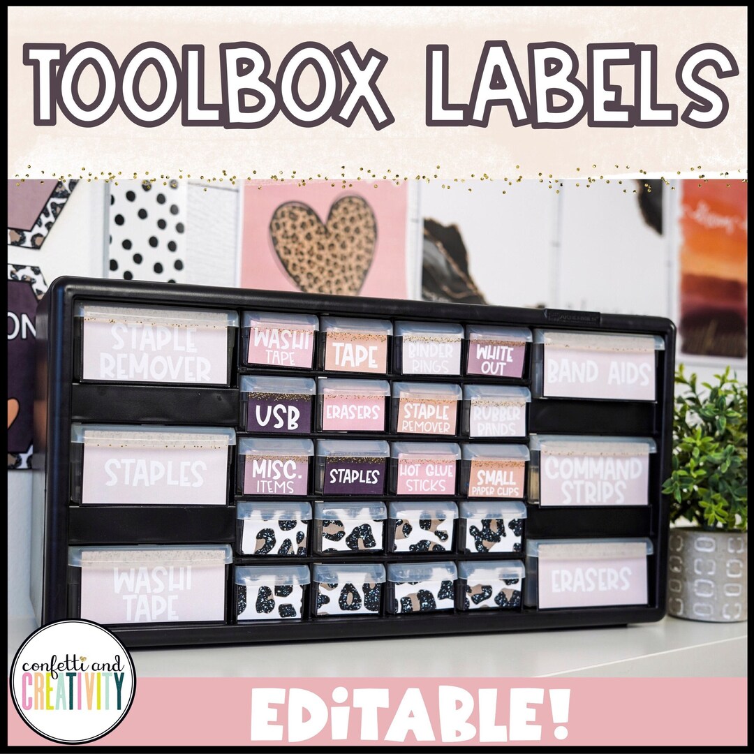 Boho Neutral Teacher Toolbox Editable Labels | Boho Classroom Decor ...