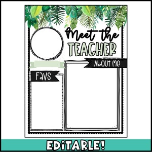 Editable Meet the Teacher Template | Tropical Classroom Decor | Meet ...
