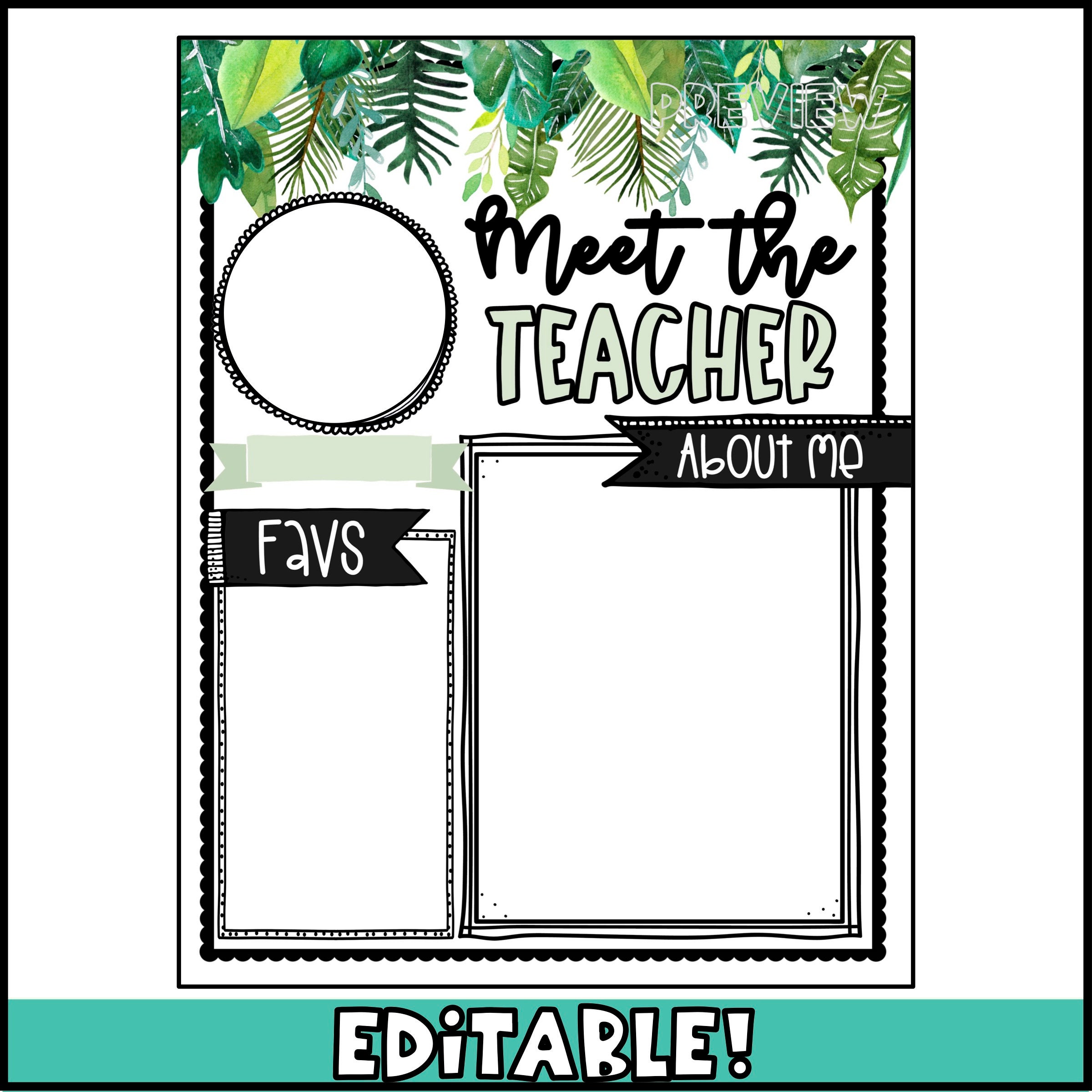 Tropical Meet the Teacher Template: Editable Classroom Letter (digital ...