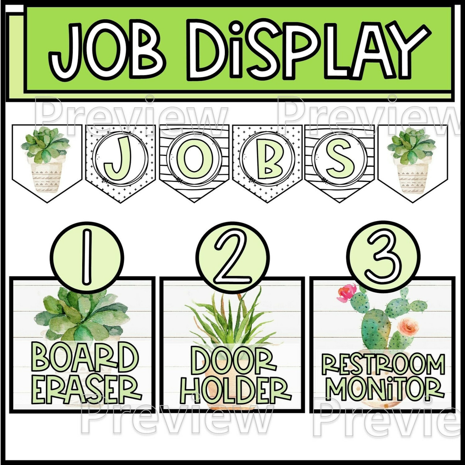Plant Classroom Decor Bundle: Succulent Theme (digital Download) - Etsy