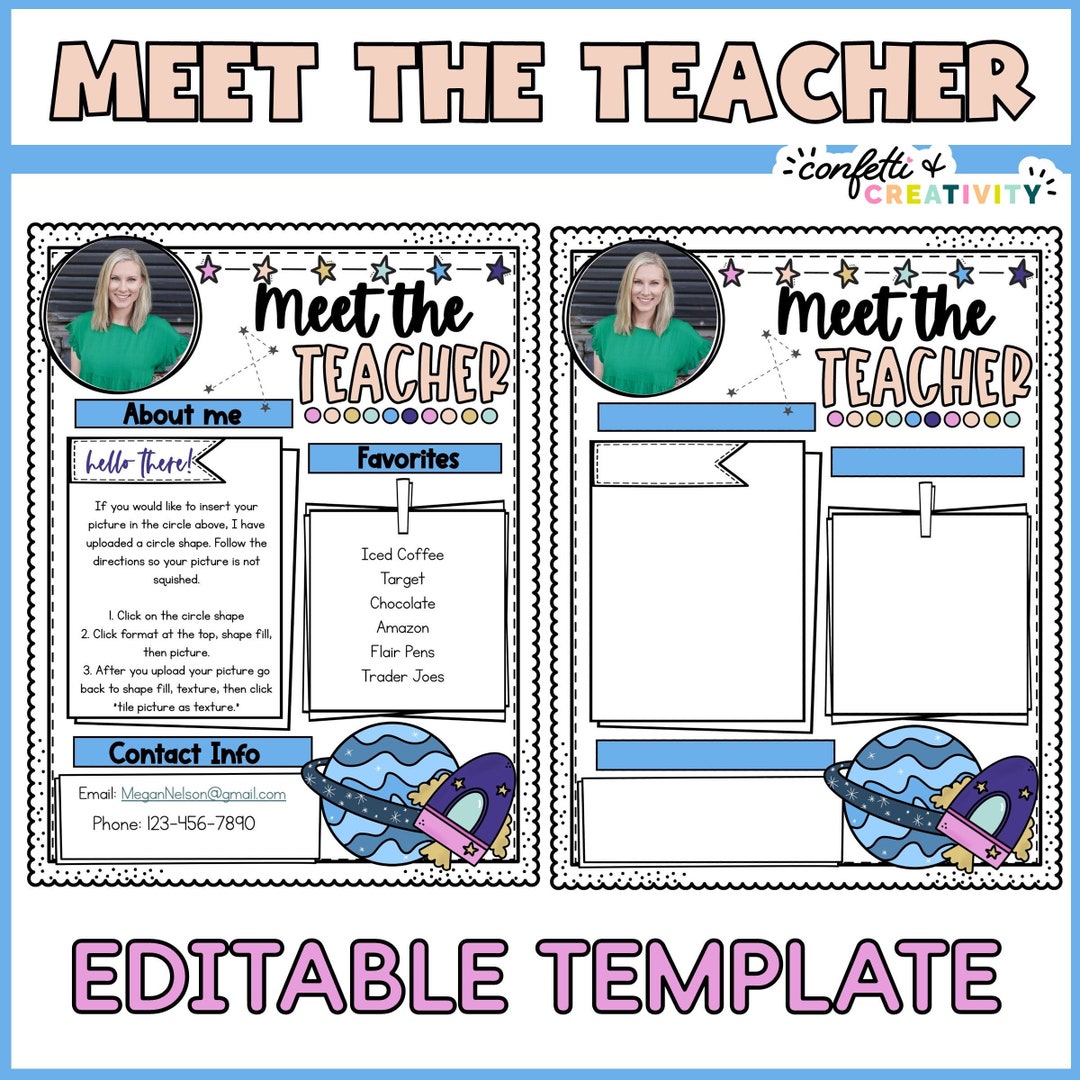 Space Meet the Teacher Template: Editable Elementary Classroom Letter ...