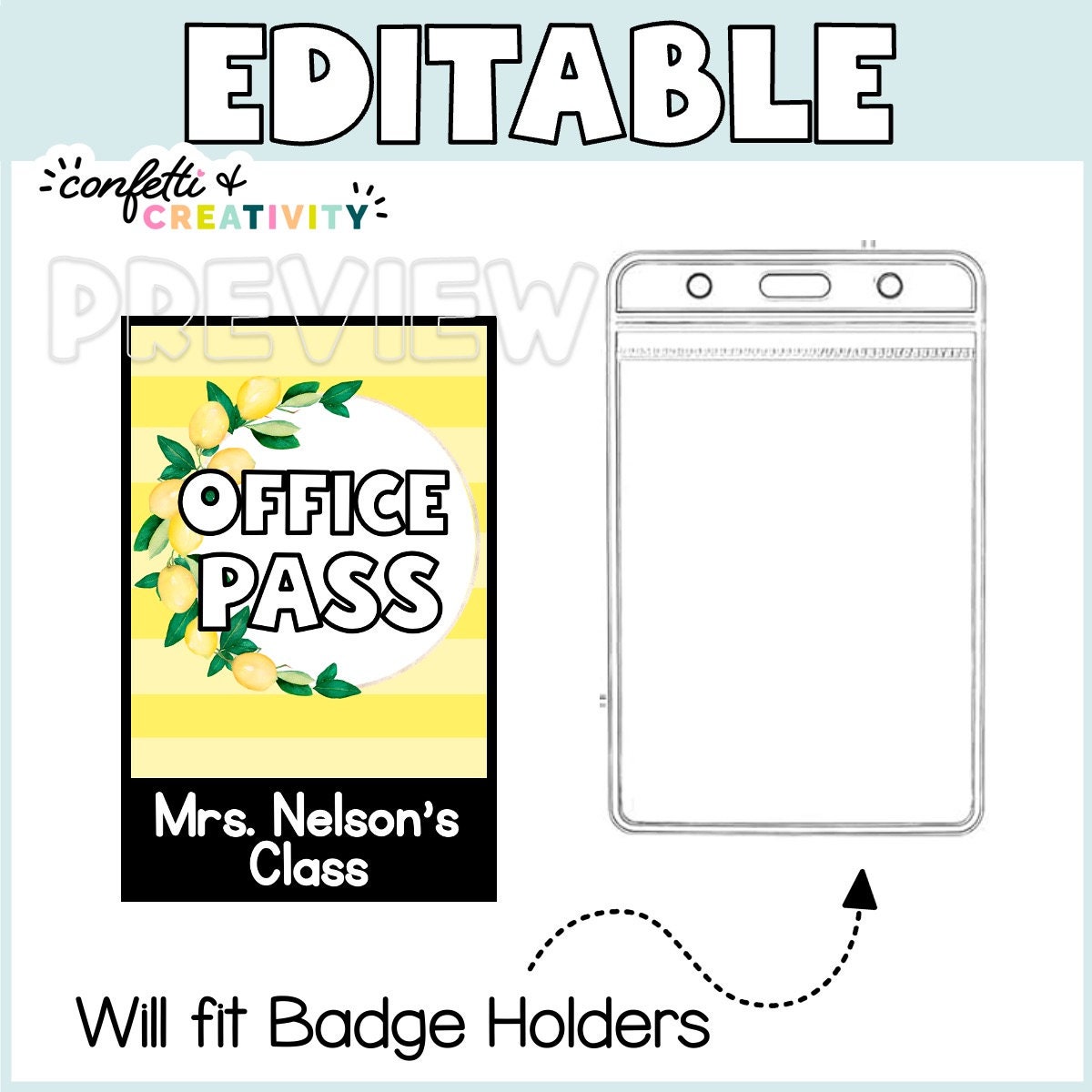 Lemon Farmhouse Classroom Hall Passes: Editable Printable (digital ...