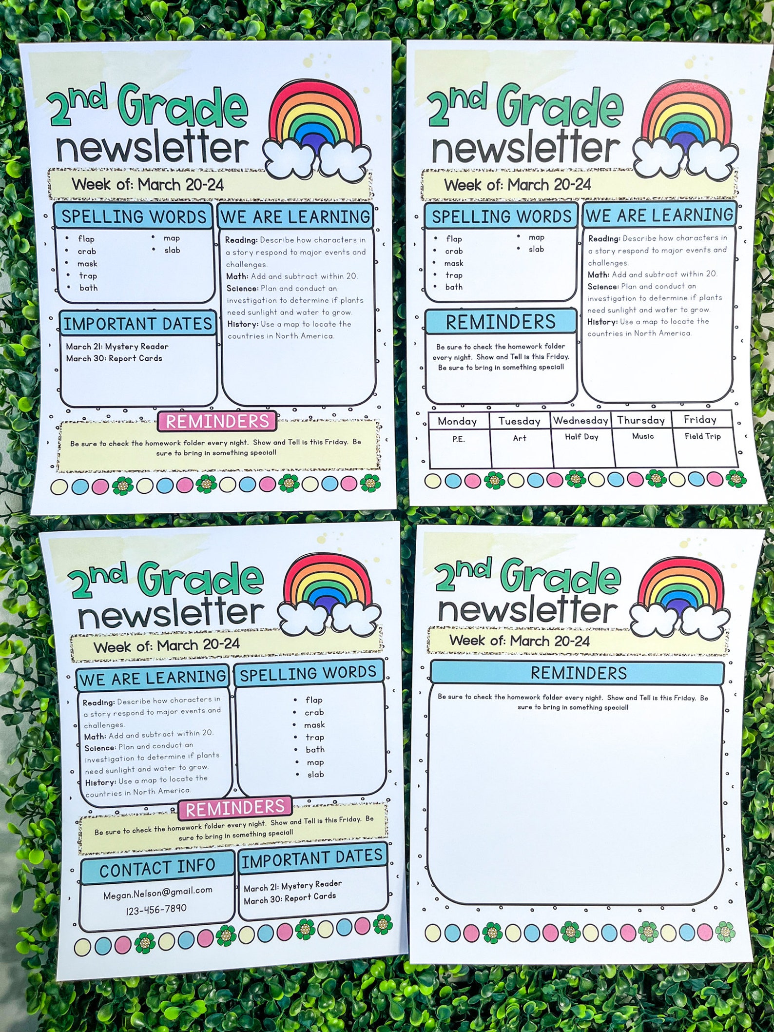 Editable Spring Classroom Newsletter Template (digital Download) - Etsy