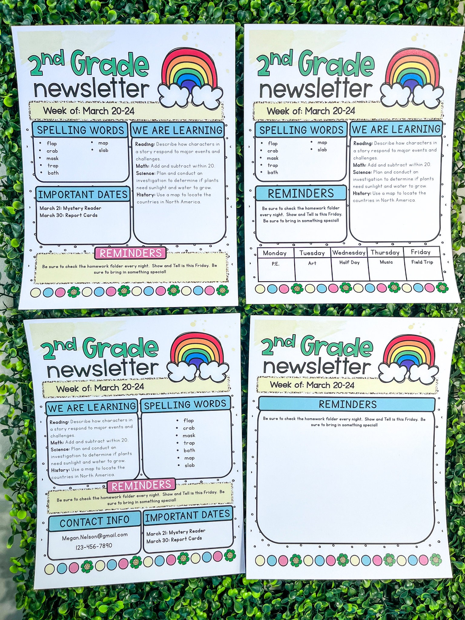 Editable Spring Classroom Newsletter Template (digital Download) - Etsy