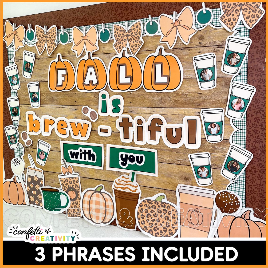 Fall Coffee Bulletin Board Kit: Coffee Classroom Decor (digital ...