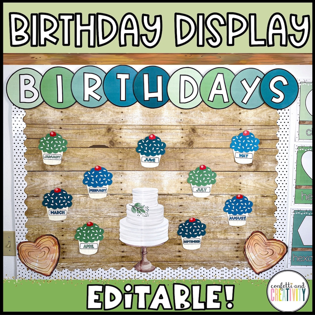 Nature Classroom Birthday Display | Classroom Birthday Board | Birthday ...