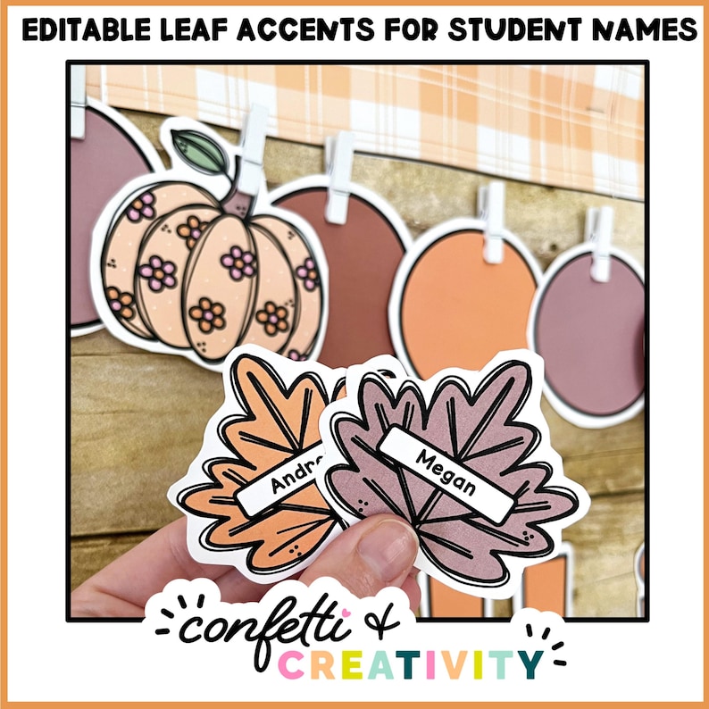 Fall Classroom Door Decor Kit: Pumpkin & Leaves Theme (digital Download ...