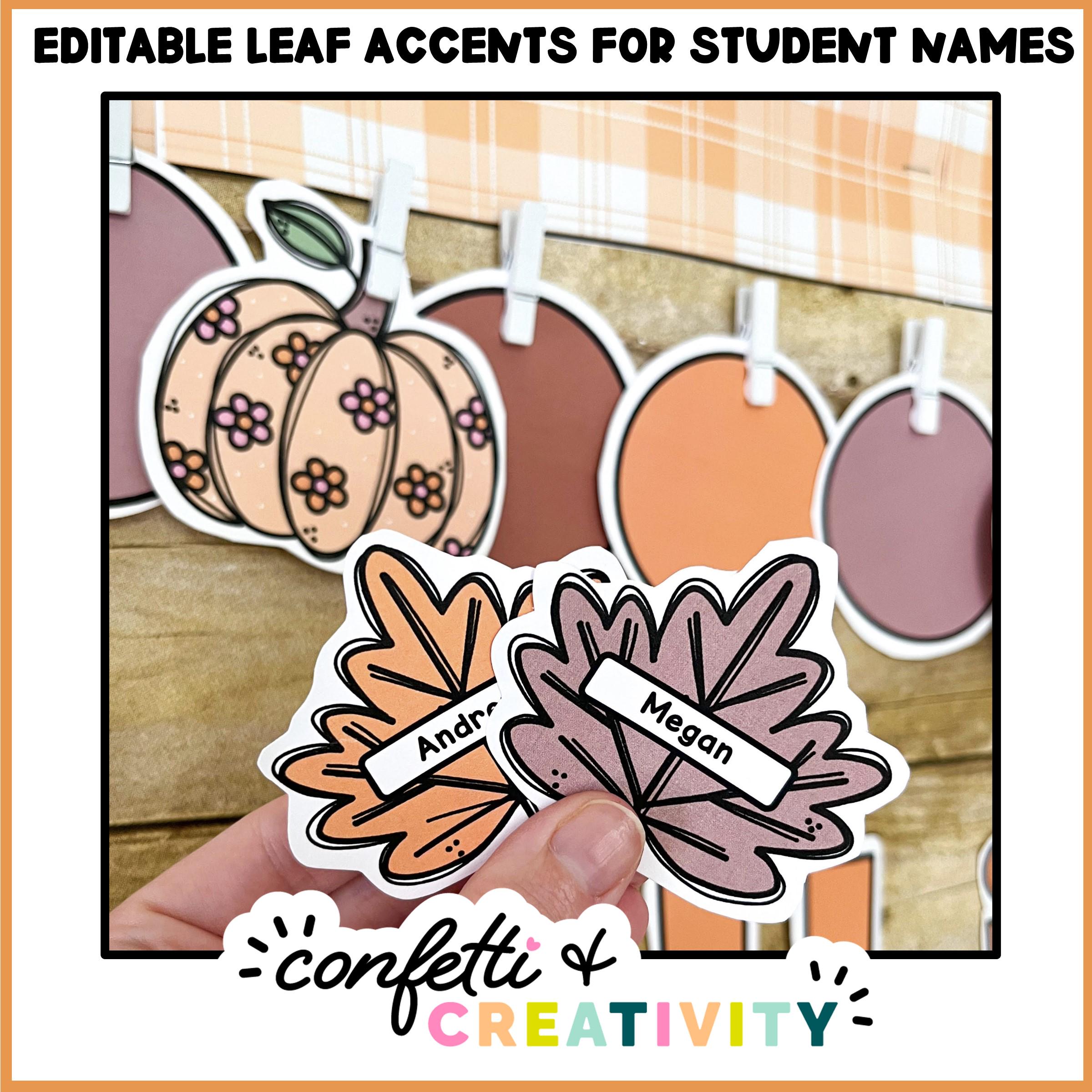 Fall Classroom Door Decor Kit: Pumpkin & Leaves Theme (digital Download ...