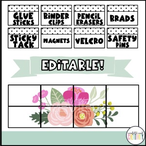Floral Farmhouse Teacher Toolbox Editable Labels | Farmhouse Classroom ...