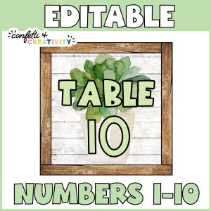 Table Numbers for the Classroom | Plant Classroom Decor | Classroom ...