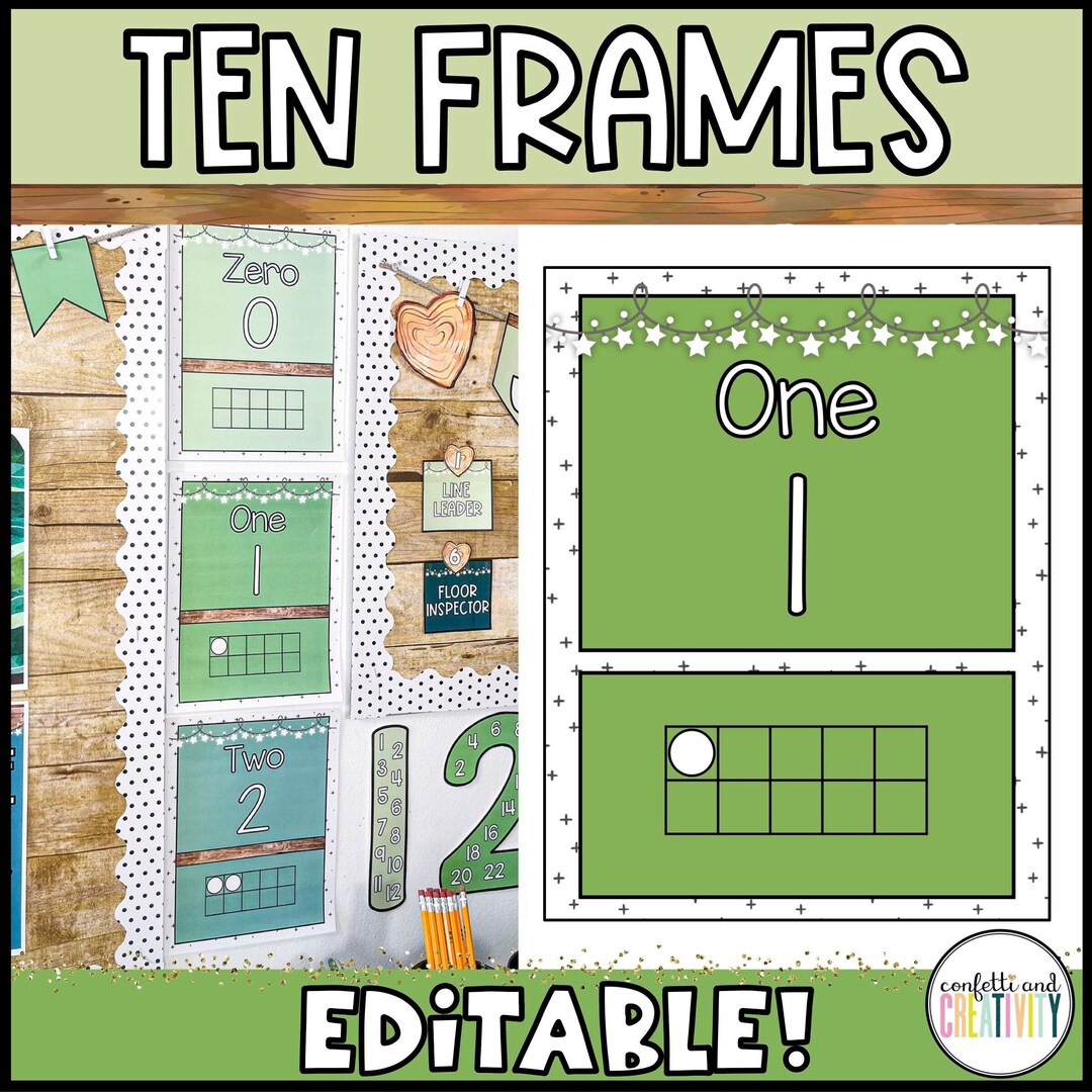 Classroom Number Posters With Ten Frames 0-20 | Nature Classroom Decor ...