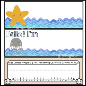 Ocean Student Desk Plates | Student Name Tags | Desk Name Plates for ...
