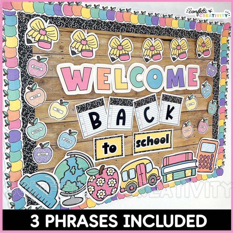Pastel Back to School Bulletin Board Kit | Classroom Welcome Decor ...