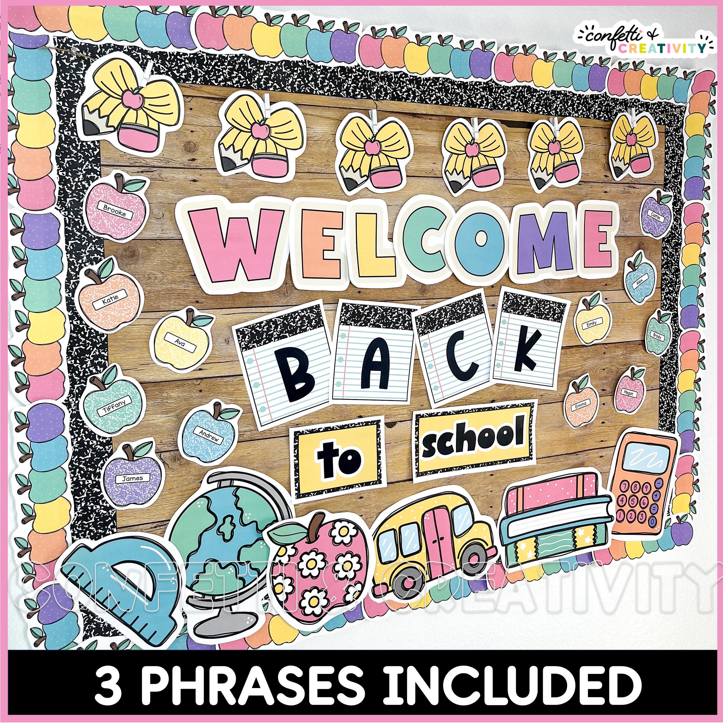 Pastel Back to School Bulletin Board Kit | Classroom Welcome Decor ...