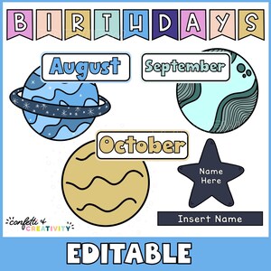 Space Birthday Bulletin Board: Elementary Classroom Decor (digital ...
