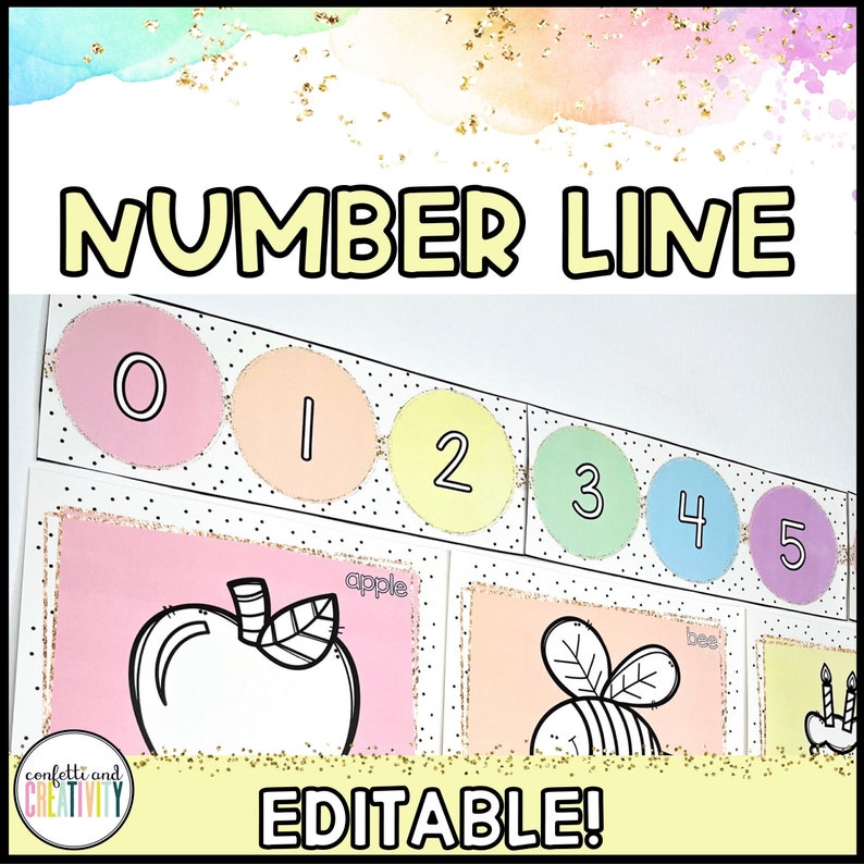 Pastel Classroom Number Line: 0-200, Elementary Decor (digital Download ...
