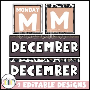 Boho Neutral Classroom Calendar Pack | Pocket Chart Calendar Cards ...