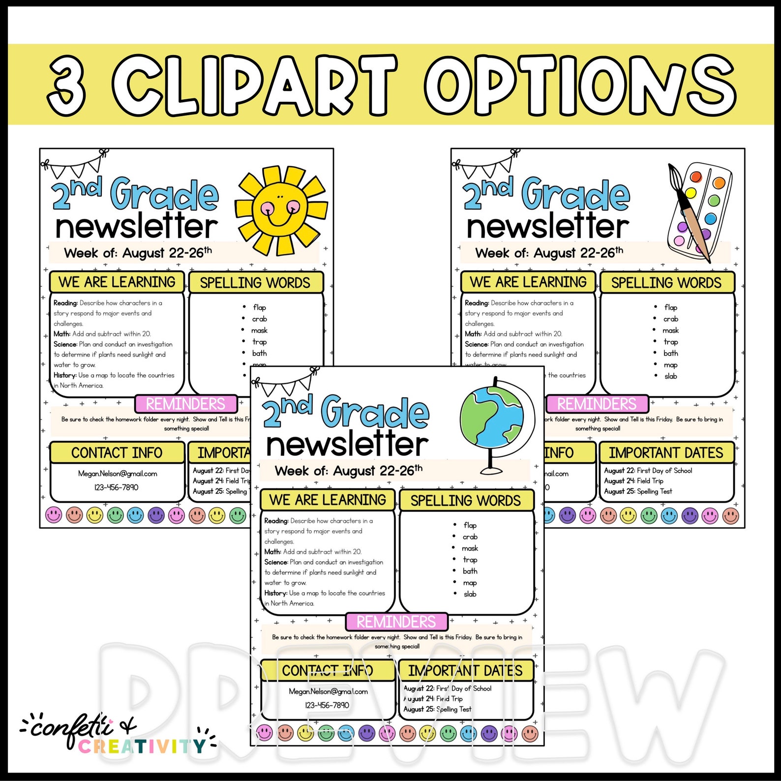 Editable Bright Classroom Newsletter Template (digital Download) - Etsy