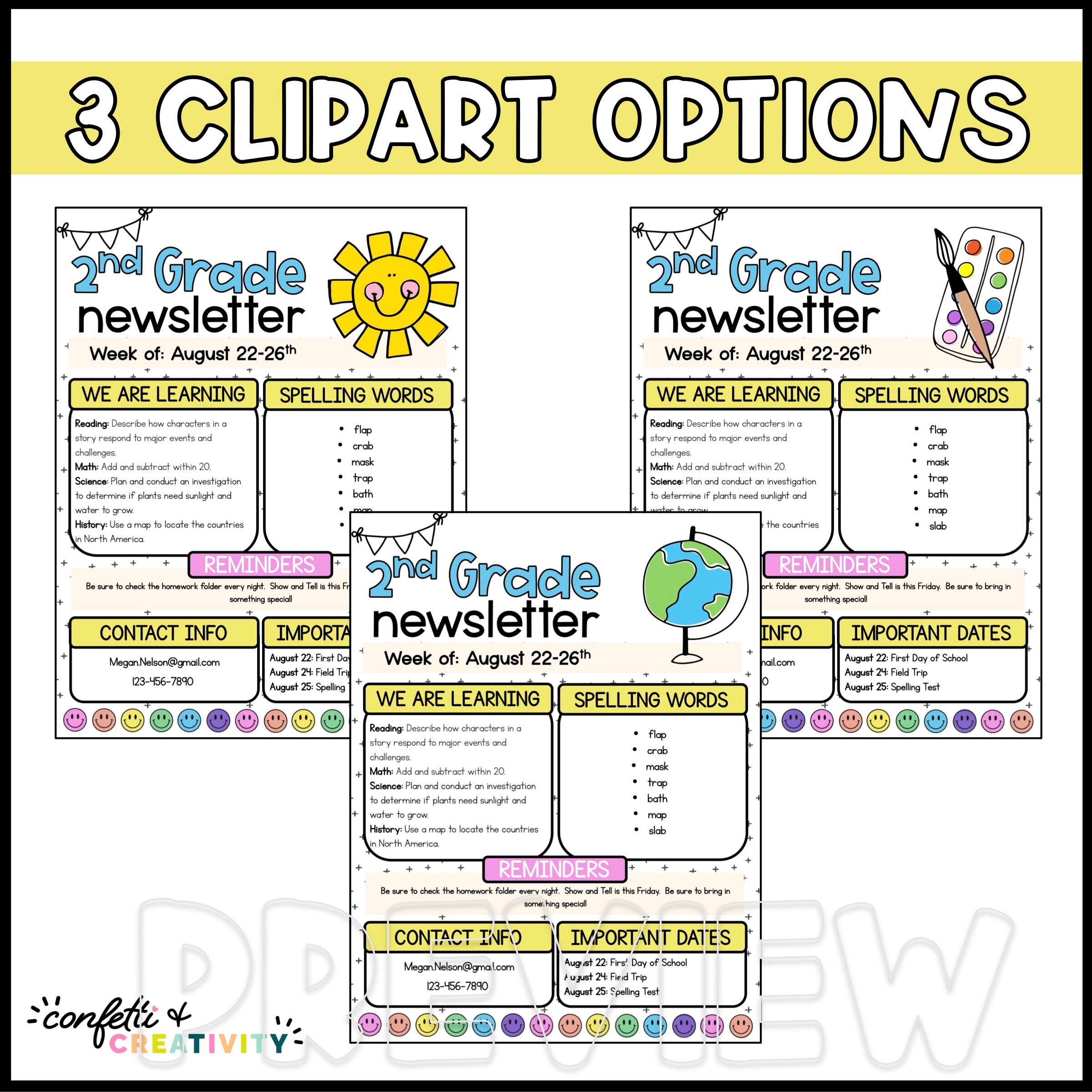 Editable Bright Classroom Newsletter Template (digital Download) - Etsy