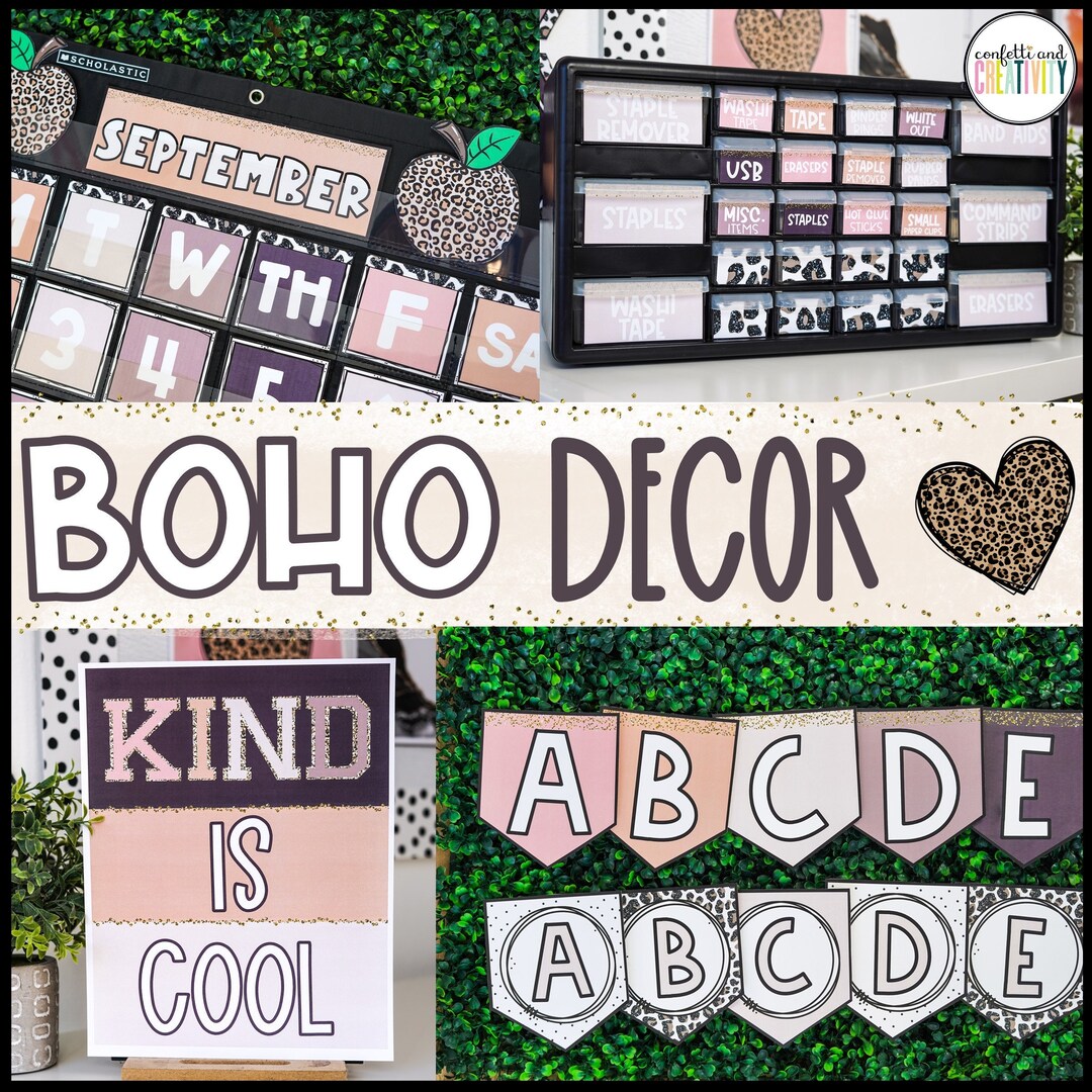BOHO NEUTRALS Classroom Decor | Boho Neutral Classroom Decor Bundle ...