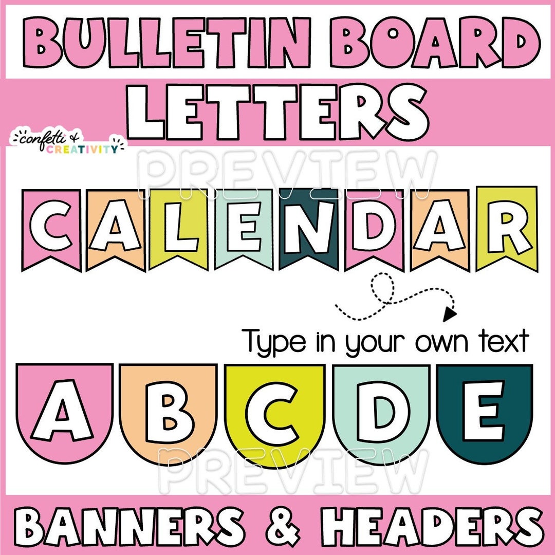 Colorful Bulletin Board Letters: Editable Elementary Classroom Decor ...