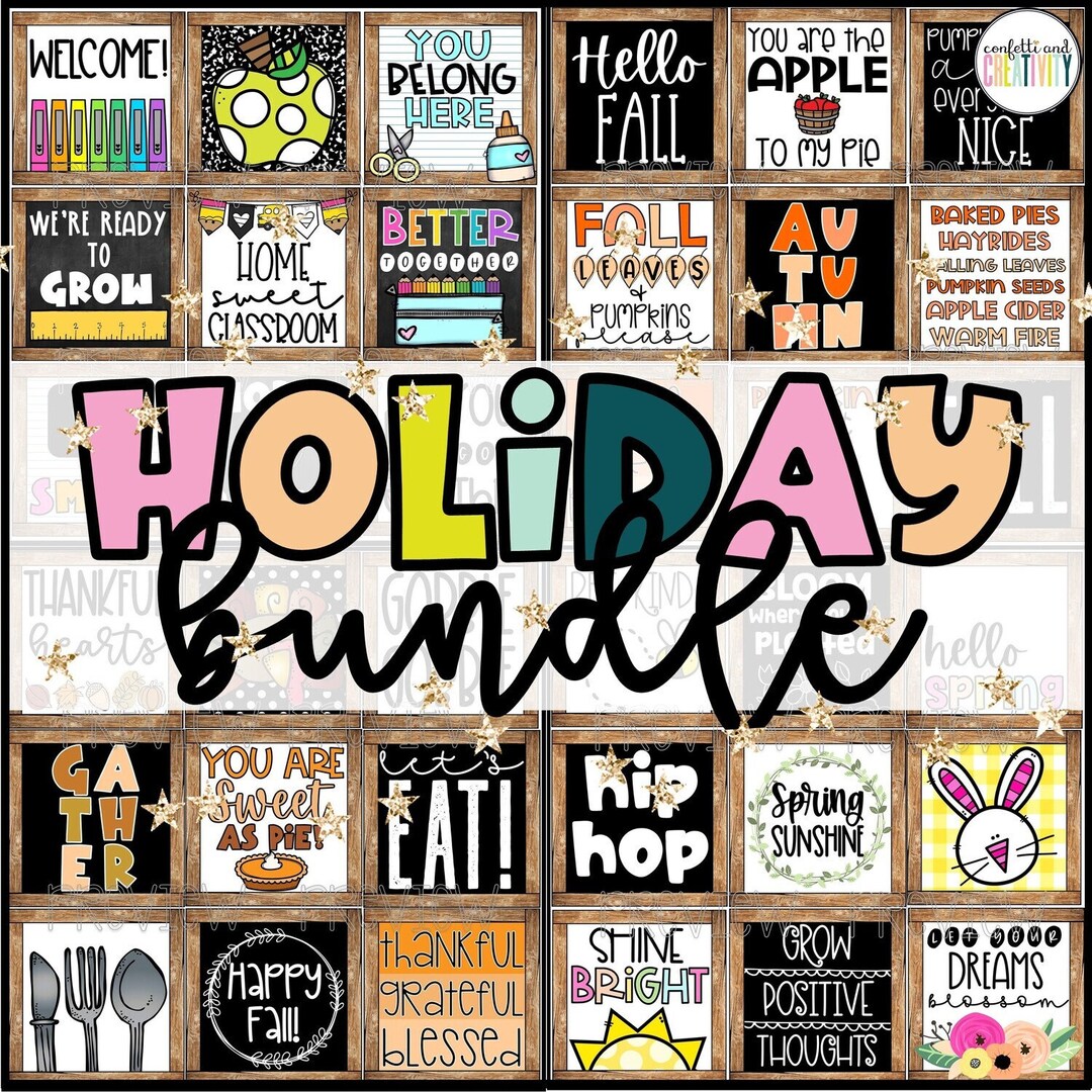 FARMHOUSE Classroom Holiday Posters Bundle | Classroom Decor Bundle ...
