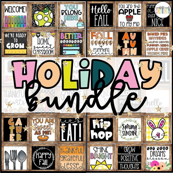 FARMHOUSE Classroom Holiday Posters Bundle Classroom Decor - Etsy