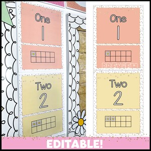 Classroom Number Posters With Ten Frames 0-20 | Retro Classroom Decor ...