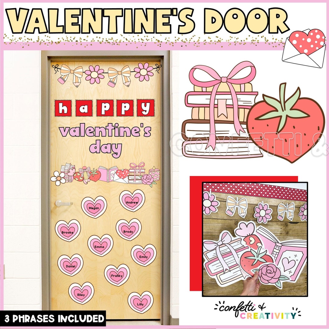 Valentine's Day Classroom Door Decor Kit | Valentine's Classroom Decor ...