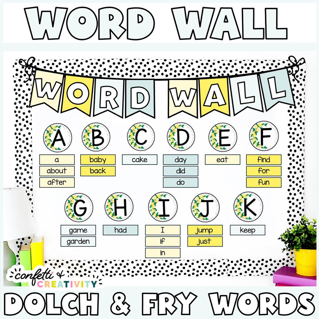 Lemon Theme Alphabet Word Wall Display: Editable Classroom Decor ...
