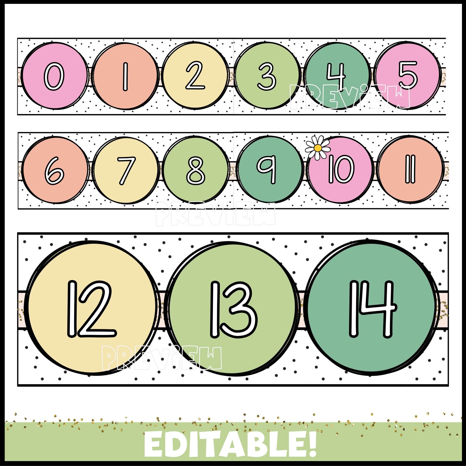 Retro Classroom Number Line Colorful Classroom Decor - Etsy