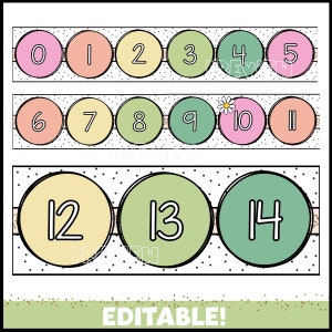 Retro Classroom Number Line | Colorful Classroom Decor | Number Line ...