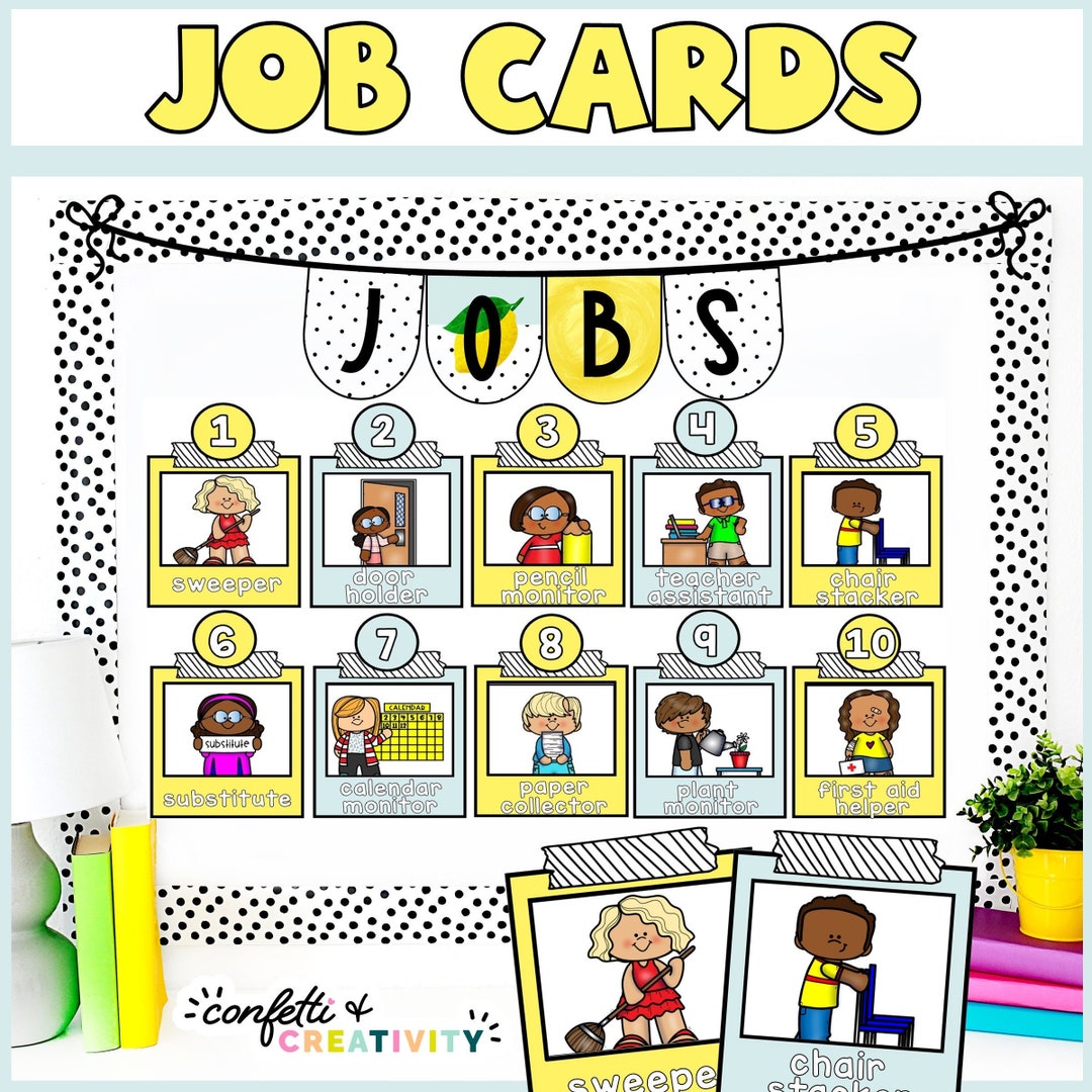 Lemon Classroom Job Chart: Bearbeitbare Elementaranzeige (Digitaler ...