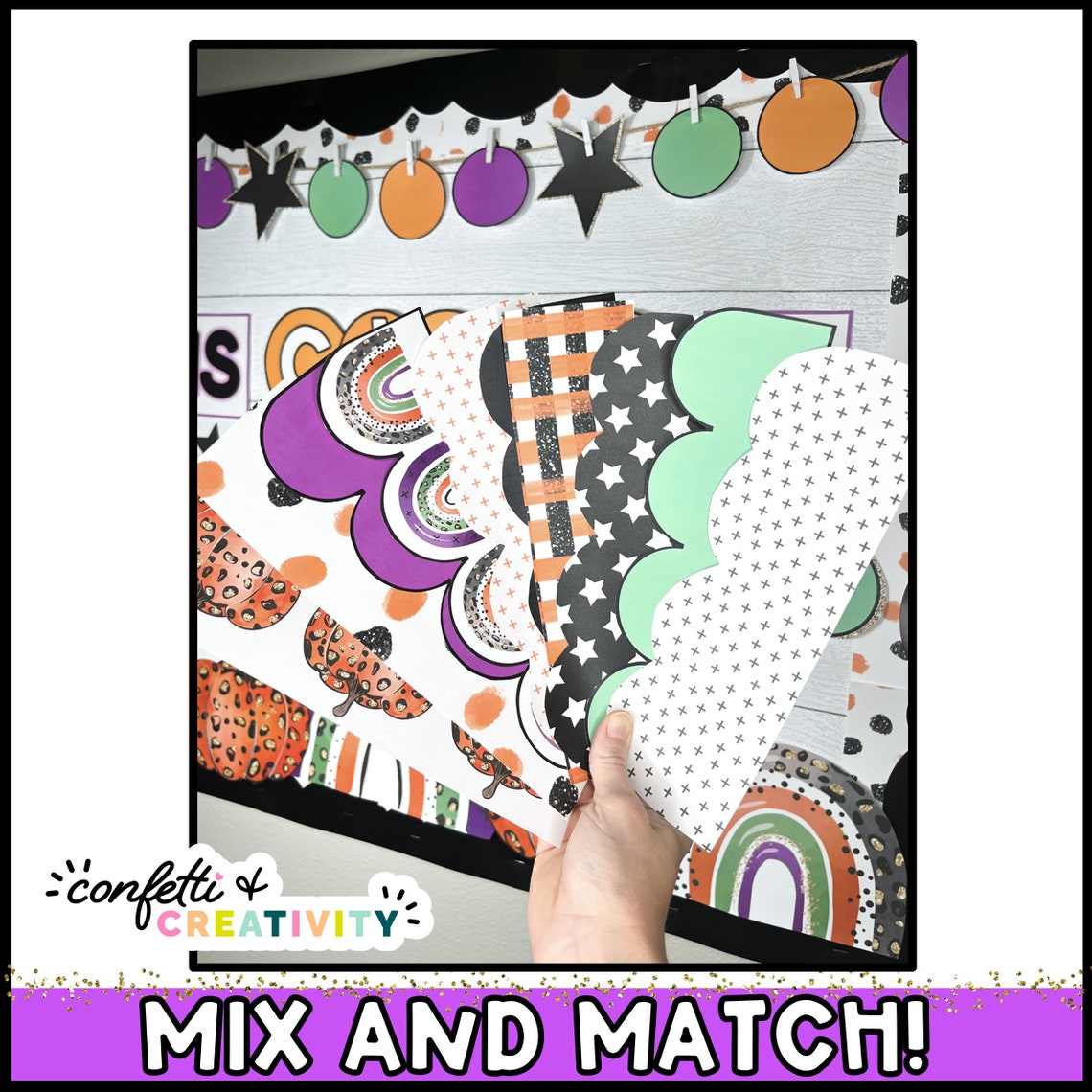 PRINTABLE Halloween Bulletin Board Borders Halloween - Etsy