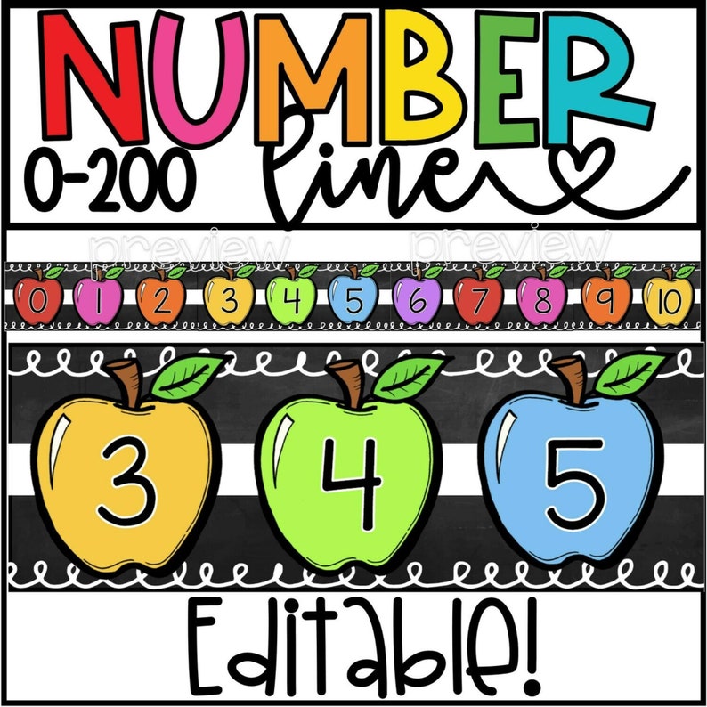 Bright Classroom Number Line Colorful Classroom Decor - Etsy